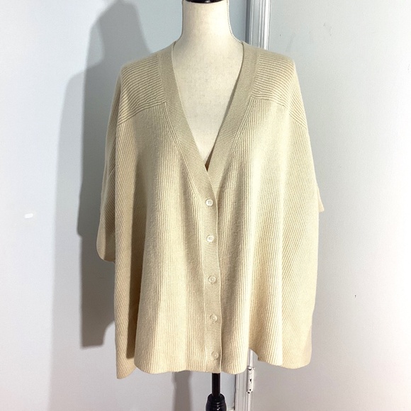 Talbots | Accessories | Talbots One Size Oatmeal Poncho Cape Wrap Oversized Button Front | Poshmark